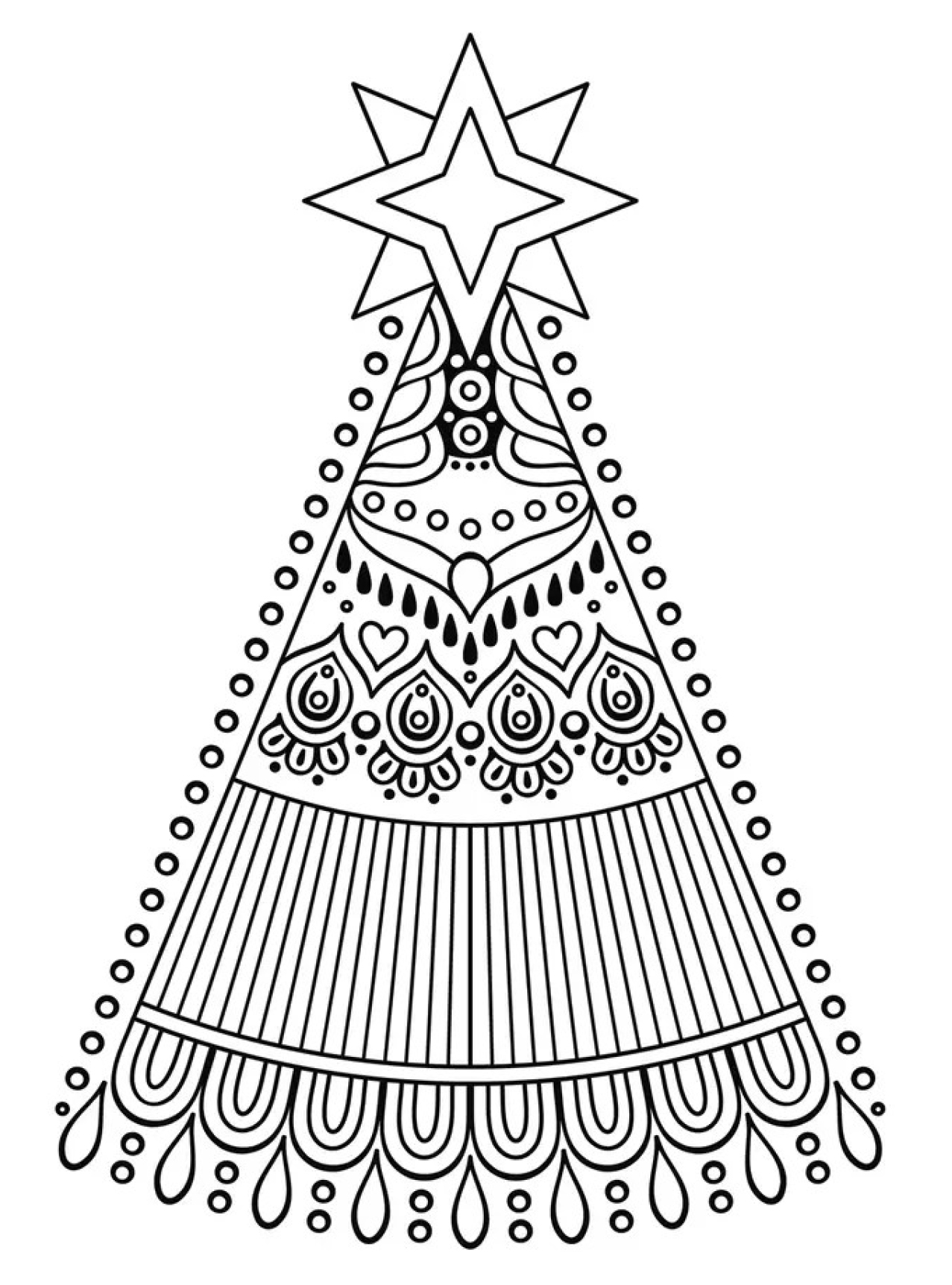mandala arbol navidad – Colorear Dibujos