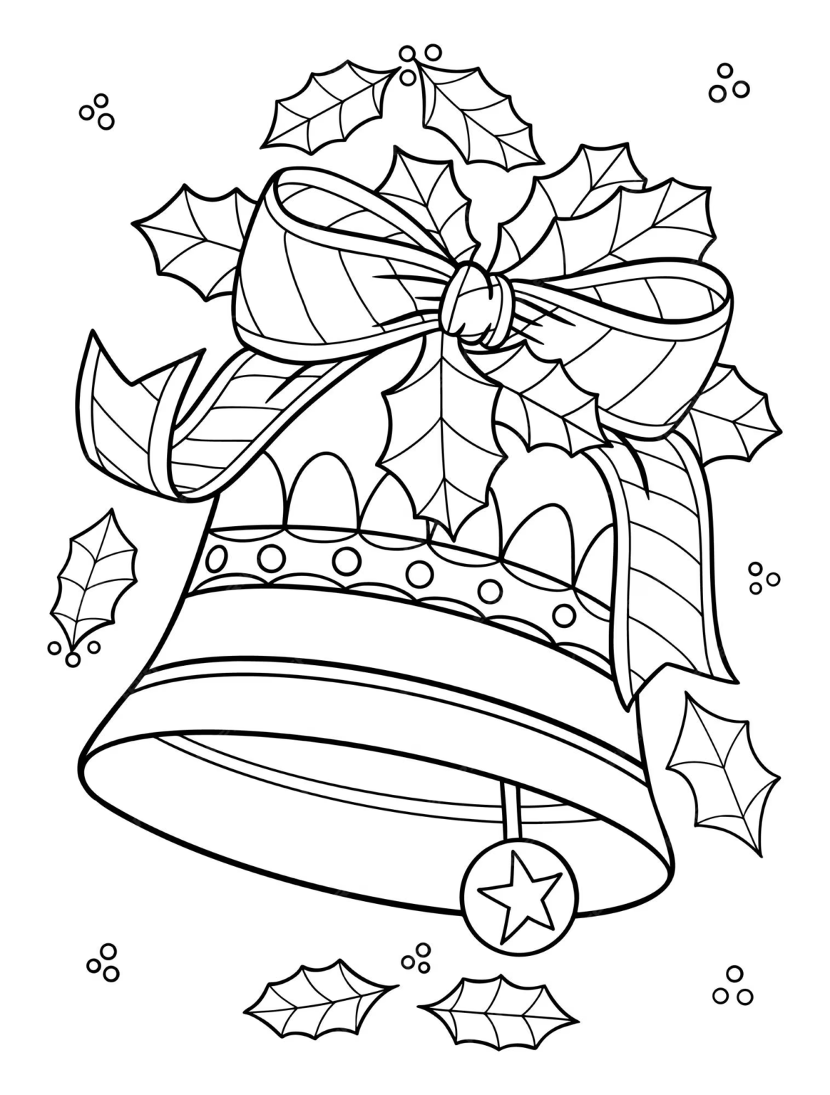 Dibujos para Colorear de Campanas de Navidad 🔔🎀 – Colorear Dibujos
